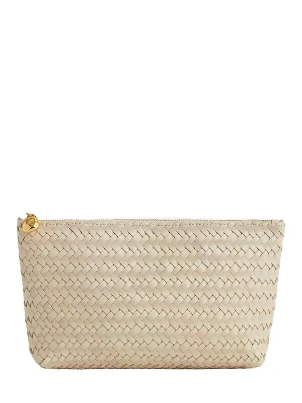 Madewell Handwoven Leather Zip Pouch - Alabaster