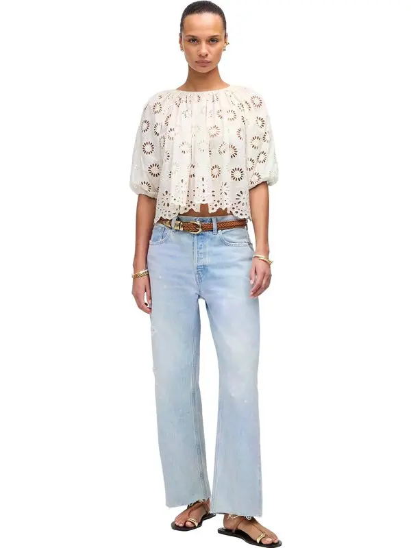 Madewell Low-slung Baggy Crop Jeans - Foster Wash