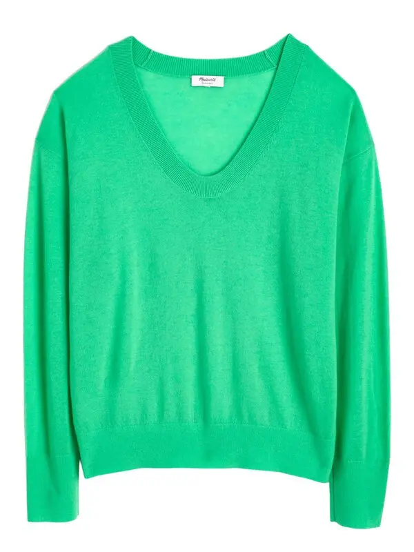 Madewell Cashmere U-neck Pullover - Bright Lime