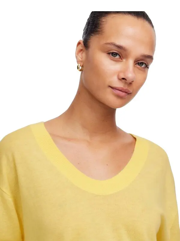 Madewell Cashmere U-neck Pullover - Iced Lemon
