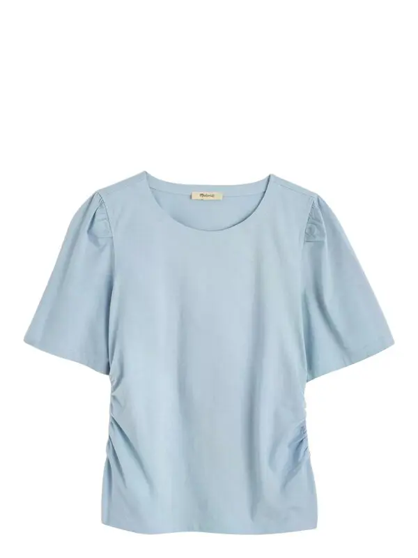 Madewell Side-cinch Puff-sleeve Tee - Feather Blue