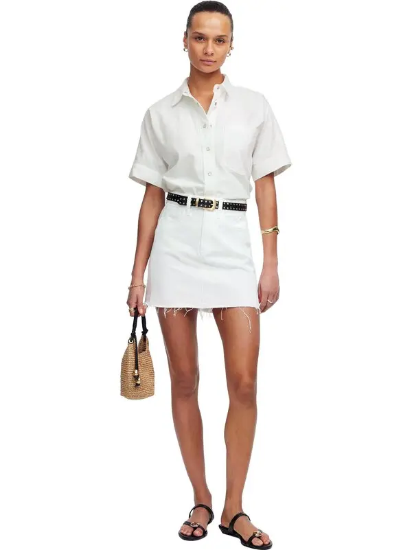 Madewell Denim Short-sleeve Shirt - Pure White