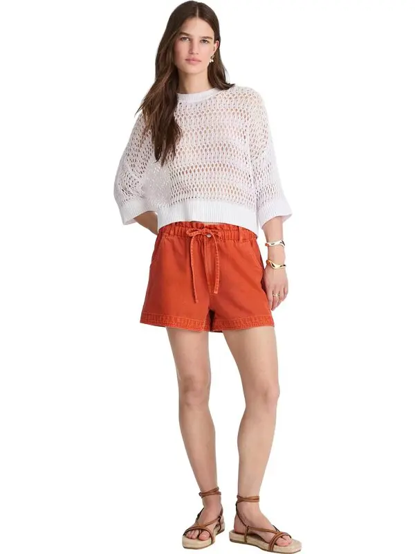 Madewell Tie-waist Airy Denim Shorts - Rustic Flame