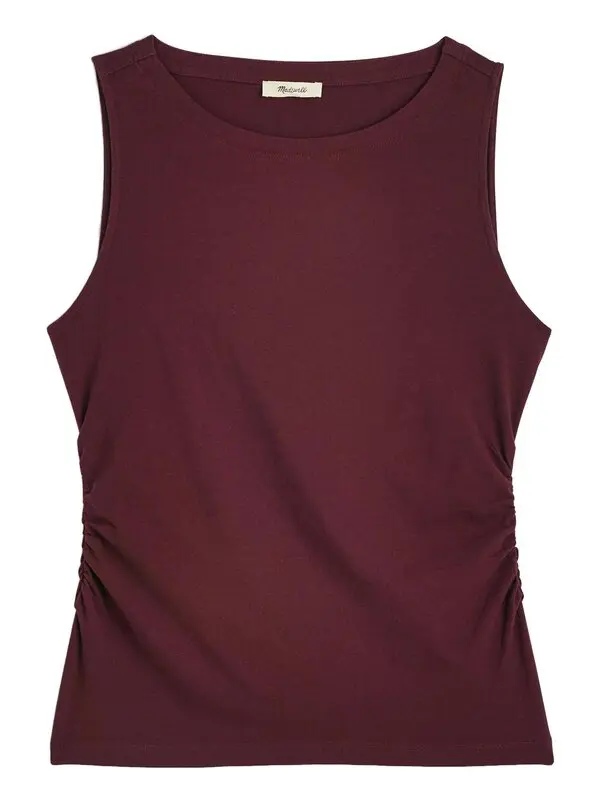 Madewell Cinched Crewneck Tank - Dark Fig