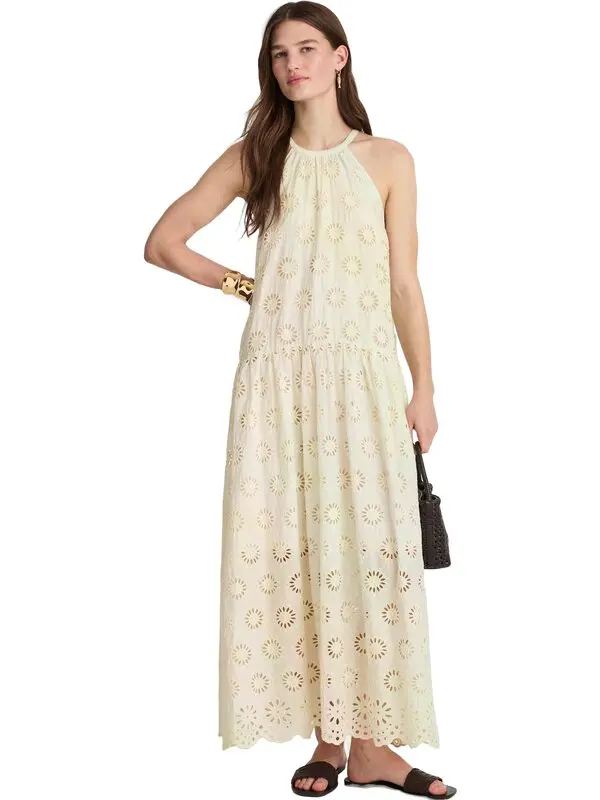 Madewell Embroidered Drop-waist Maxi Dress - Floral Eyelet