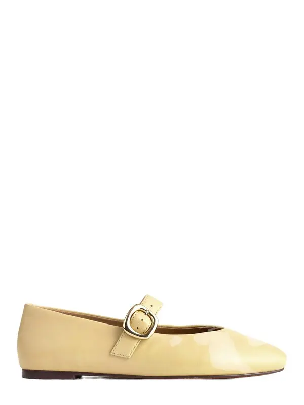 Madewell The Remy Leather Mary Jane Flats - Yellow Clay