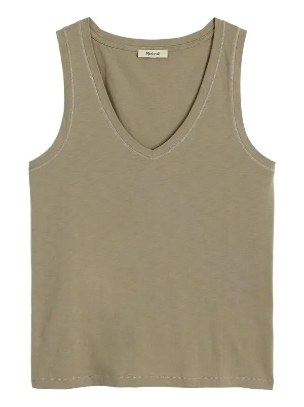 Madewell Slub Relaxed V-neck Tank - Sagebrush