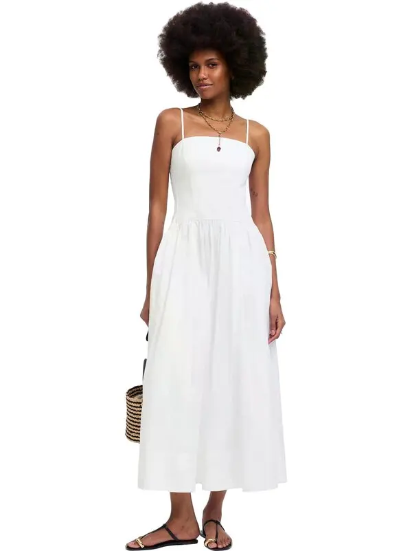 Madewell Poplin Seamed Maxi Dress - White