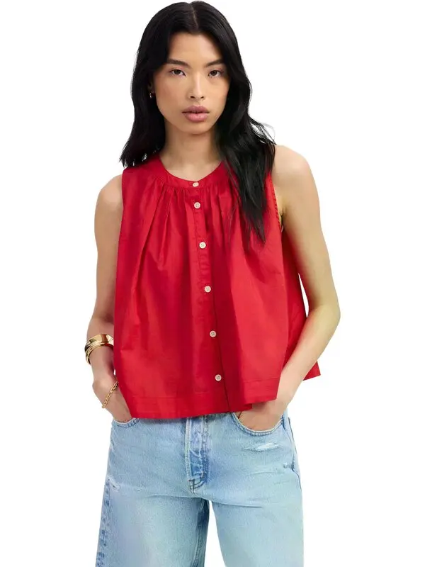 Madewell Button-front Tank - Watermelon