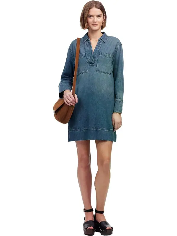 Madewell Popover Mini Dress - Croswell Wash