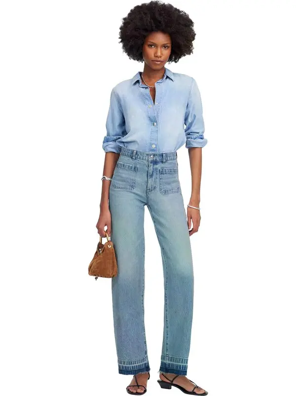 Madewell The Tall Emmett Wide-leg Jean In Patch Pocket Edition - Banning Wash
