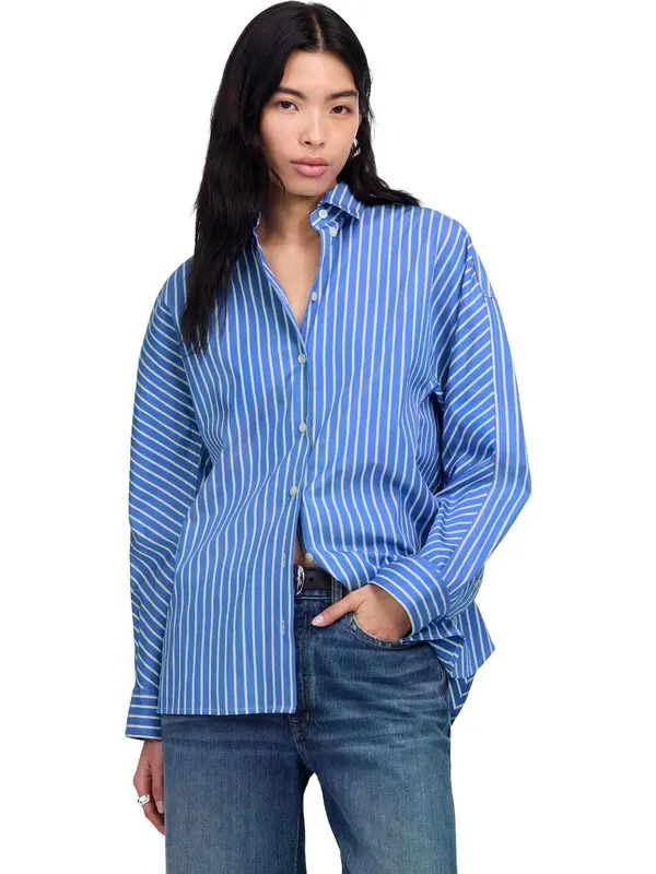 Madewell Oversized Long Button-up Shirt - Waterfall