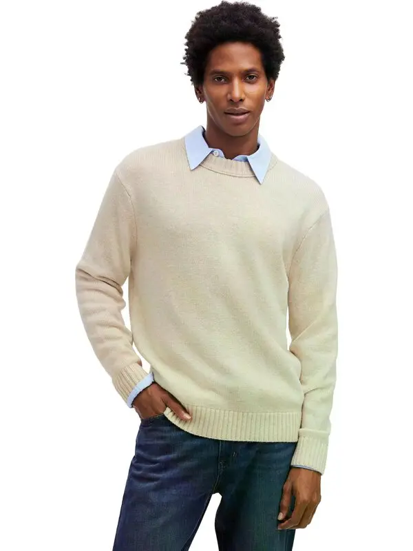 Madewell Crewneck Sweater In Softwool - Heather Cream