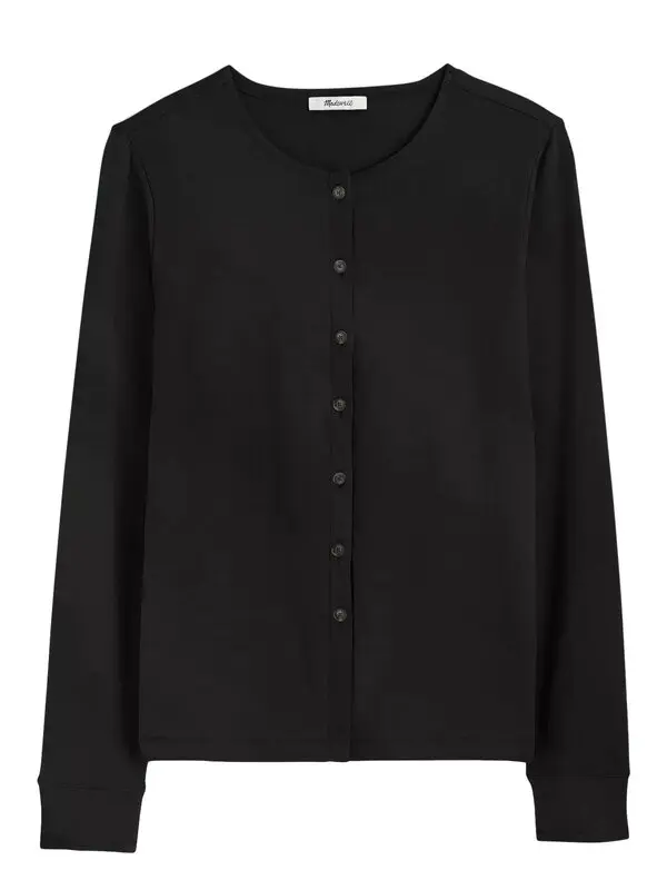 Madewell Ribbed Button-front Cardigan - Jet Black