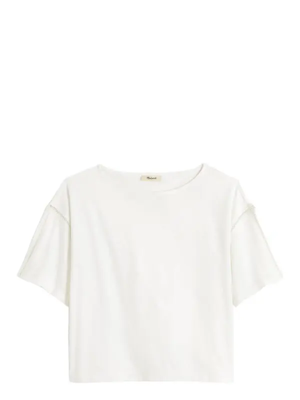 Madewell Embroidered Boxy Knit Tee - White