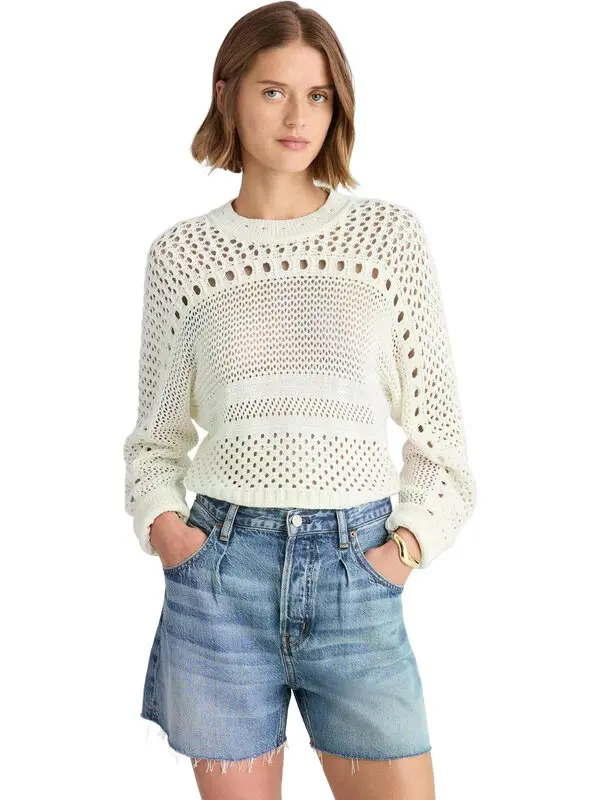 Madewell Open-stitch Cotton Pullover Sweater - Lighthouse