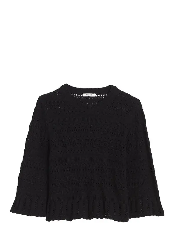 Madewell Scalloped-trim Sweater Tee - Jet Black