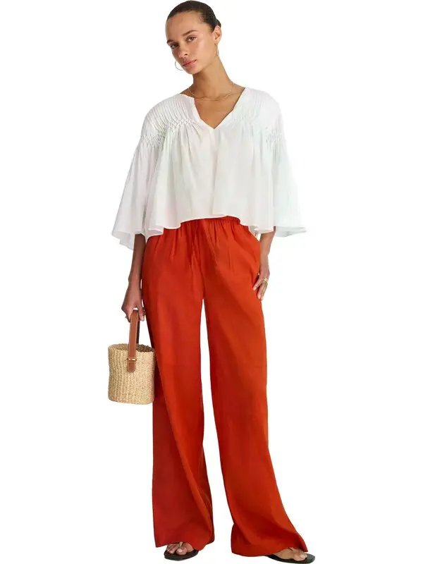 Madewell Raw-edge Drawstring Pant - Rustic Flame