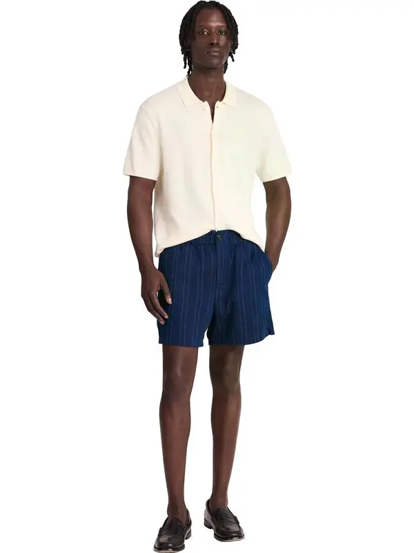 Madewell Indigo-dyed Stripe Everywear Shorts - Indigo Multi