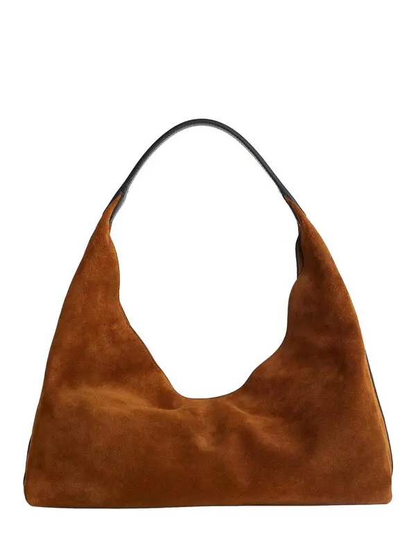 Madewell The Mylie Shoulder Bag In Italian Suede - Russet Multi