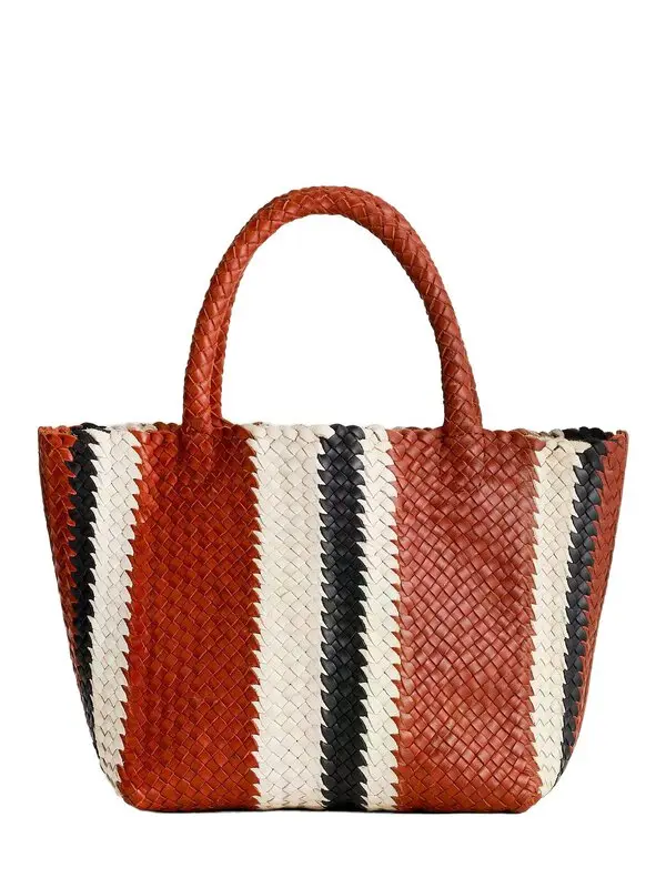 Madewell Mini Handwoven Leather Tote - Dusty Redwood Multi