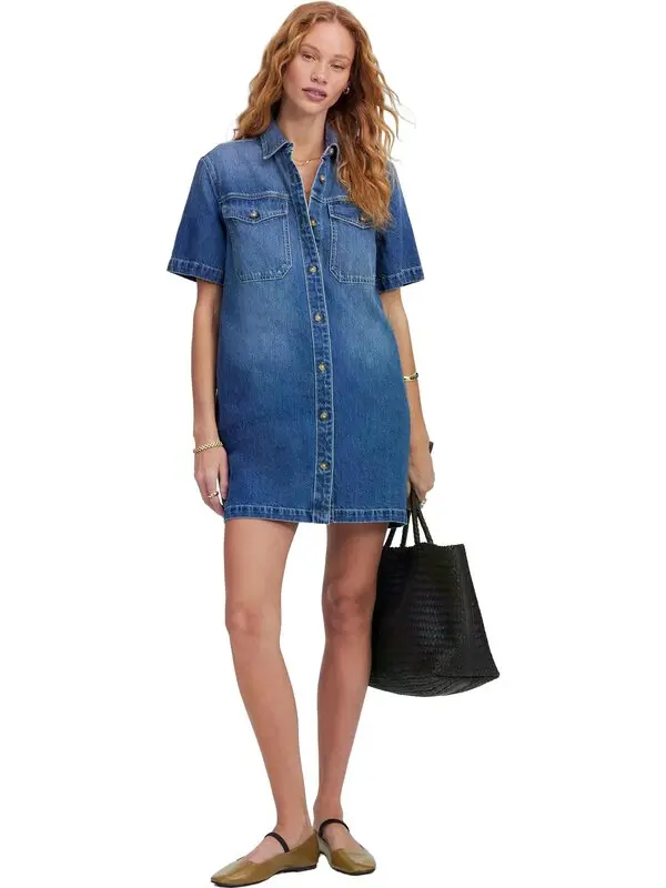 Madewell Denim Boxy Shirtdress - Demarco Wash
