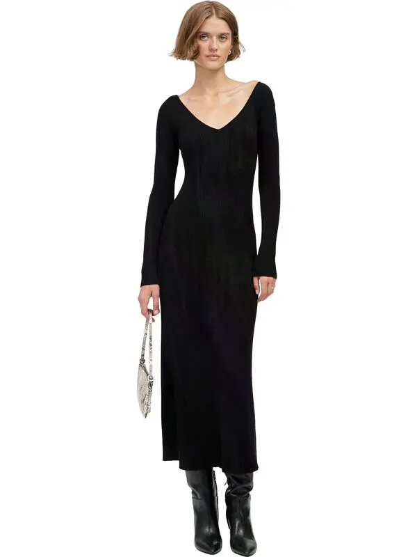 Madewell The Signature Knit V-neck Midi Dress - Abyss