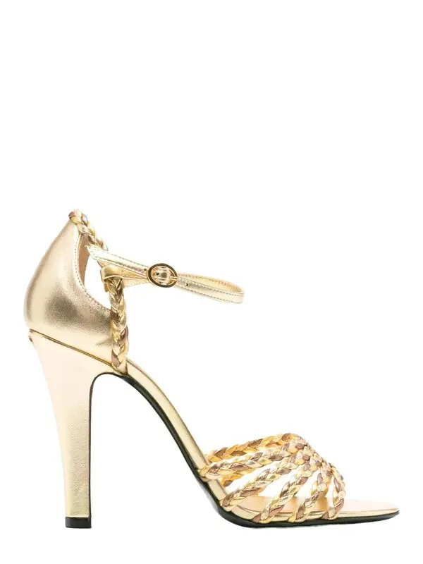 Valentino Garavani 100mm Hi Dolly Braided Sandals - Gold