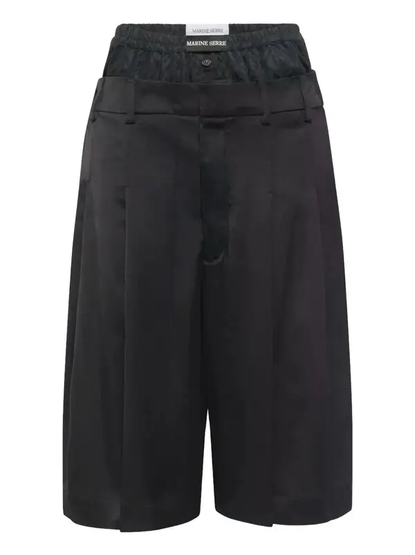 MARINE SERRE Boxer-waist Tailored Shorts - Black