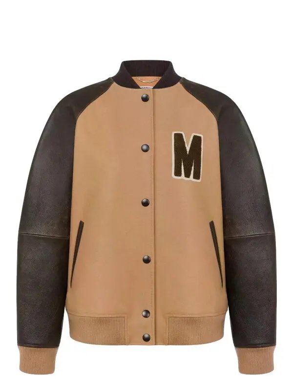 Moschino Contrast-sleeves Bomber Jacket - Brown