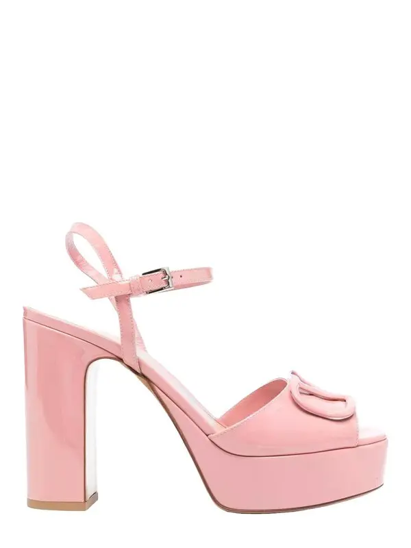 Valentino Garavani 115mm Vlogo Signature Leather Sandals - Pink