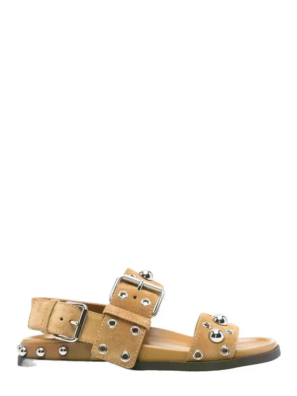 Valentino Garavani Nellcôte Studded Buckle Sandals - Brown