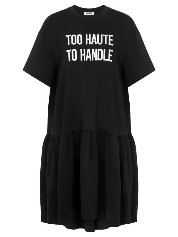 Moschino Cotton Tiered Mini Day Dress - Black