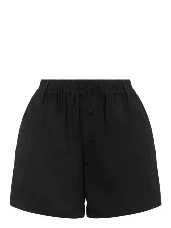 Moschino Button-fastening Cotton Shorts - Black
