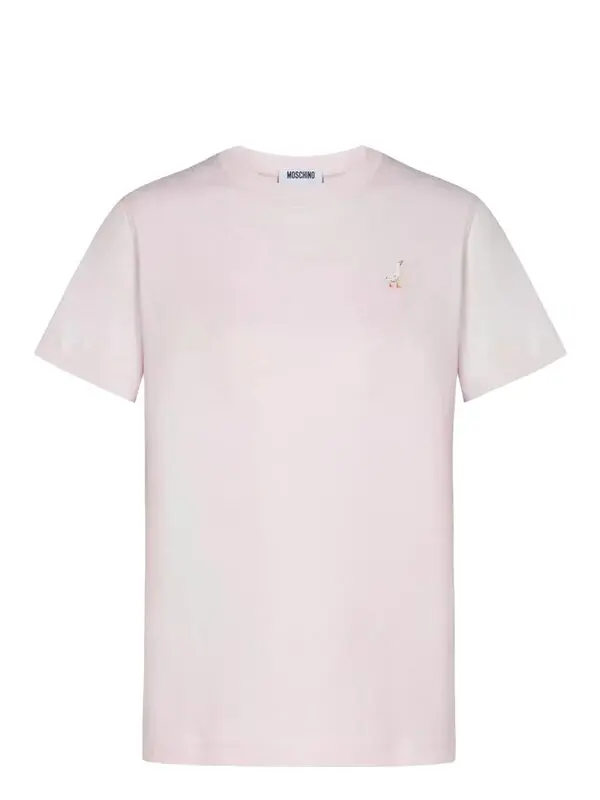 Moschino Goose-embroidered T-shirt - Pink