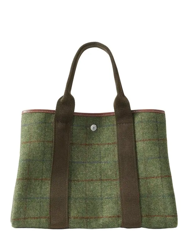 Rue De Verneuil Traversée Hunting Medium Checked Wool-felt Tote - Green