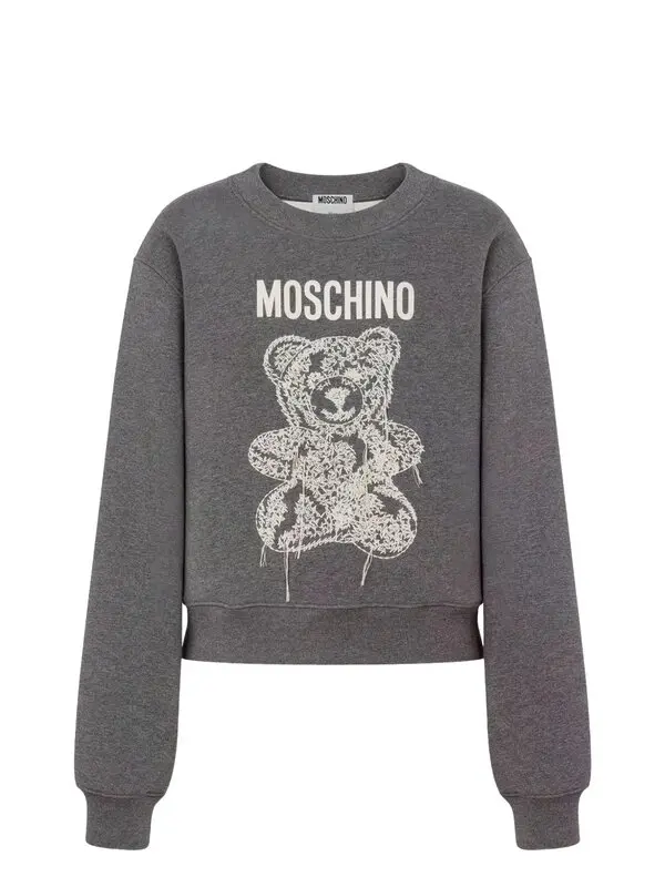 Moschino Embroidered Teddy Bear Sweatshirt - Grey