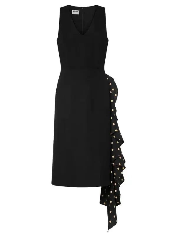 Moschino Polka-dot Ruffled Mini Dress - Black