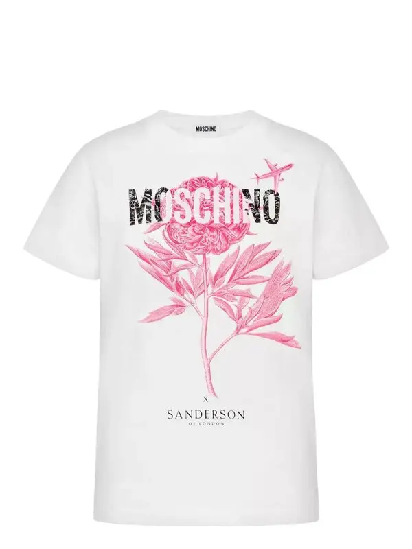 Moschino Floral Print Cotton T-shirt - White