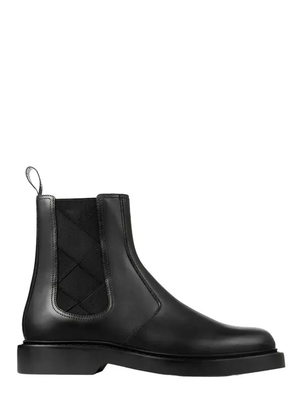 JIMMY CHOO Woven-panel Chelsea Boots - Black