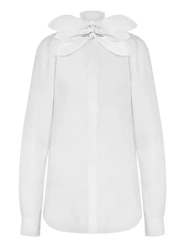 Moschino Bow-detail Cotton Shirt - White