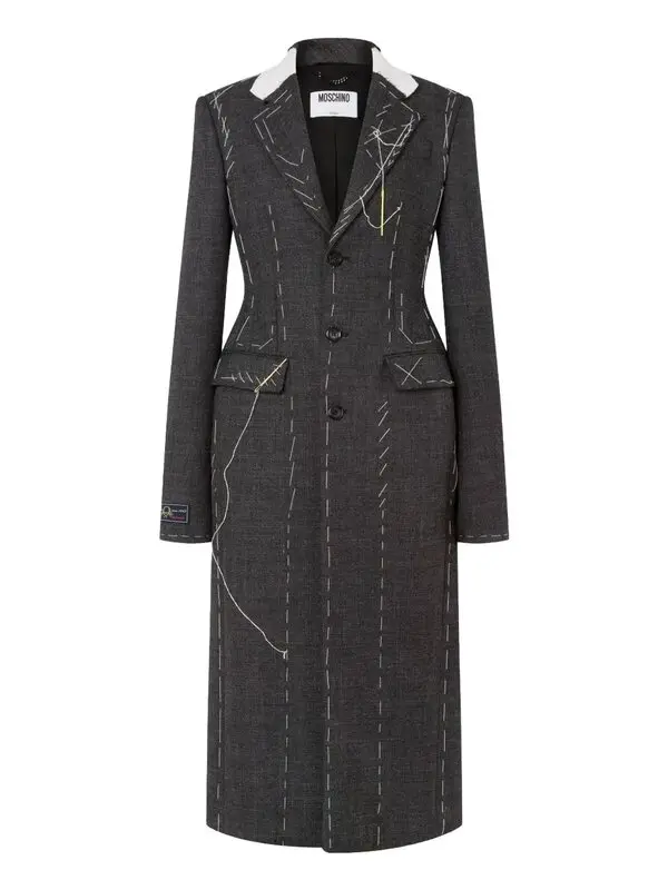 Moschino Tailored-seam Coat - Grey