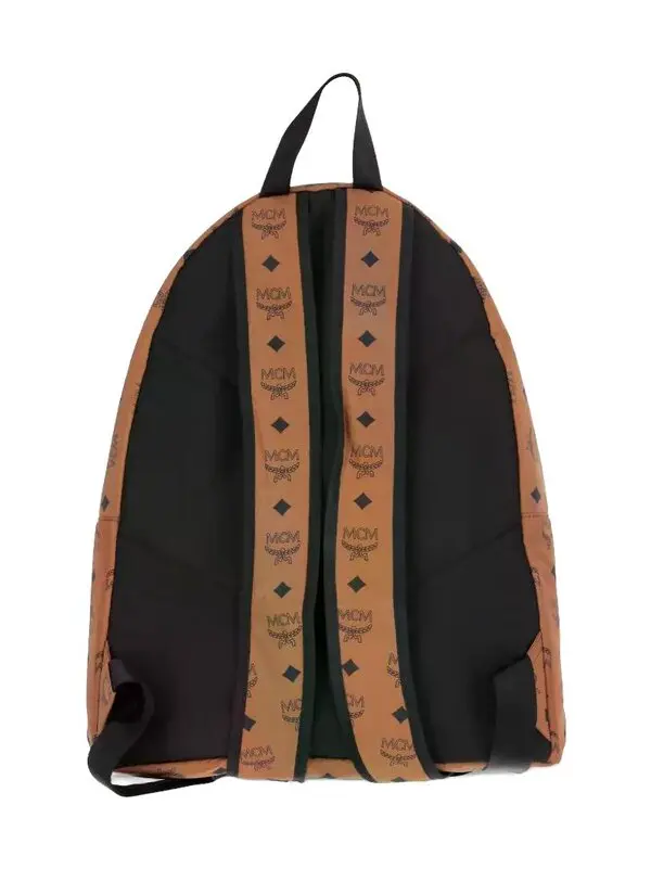 Mcm Monogram Backpack - Brown