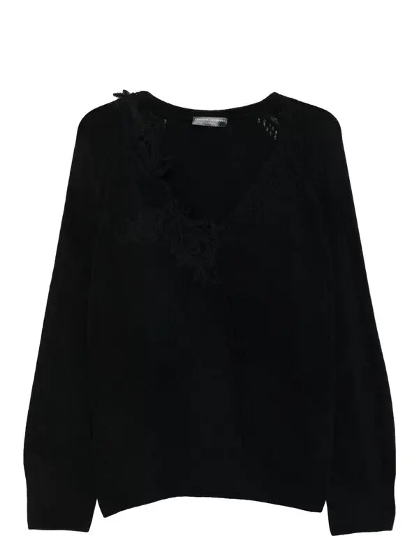 Ermanno Scervino Lace-insert Knit Sweater - Black