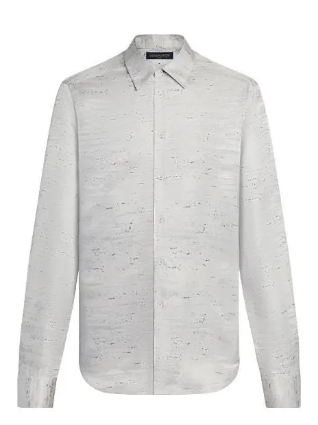 LOUIS VUITTON Travertine Silk Classic Shirt - Grey Beige
