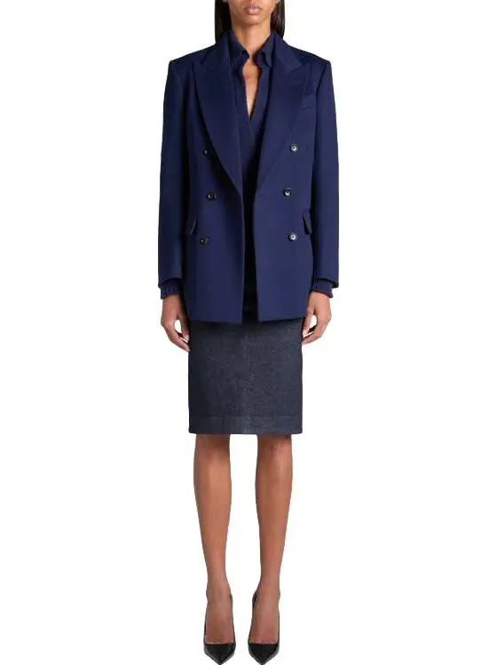 TOM FORD Double-breasted Wool And Cashmere Blazer - Hb600 Royal Blue