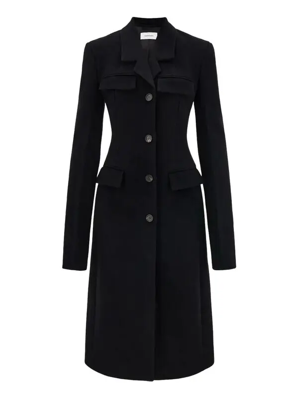 FERRAGAMO Flap-pocket Single-breasted Coat - Black