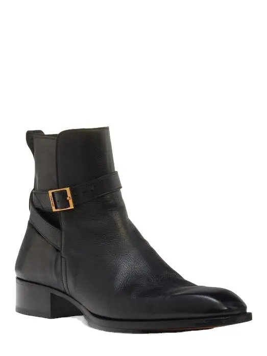 TOM FORD Hainut Goatskin Leather Buckle Boots - 1n001 Black