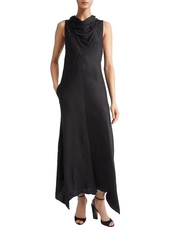Brandon Maxwell The Fallon Cowl Neck A-line Dress - Black