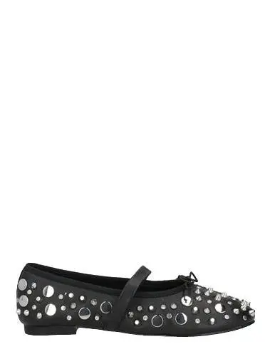 Maje Leather Ballet Flats - Black